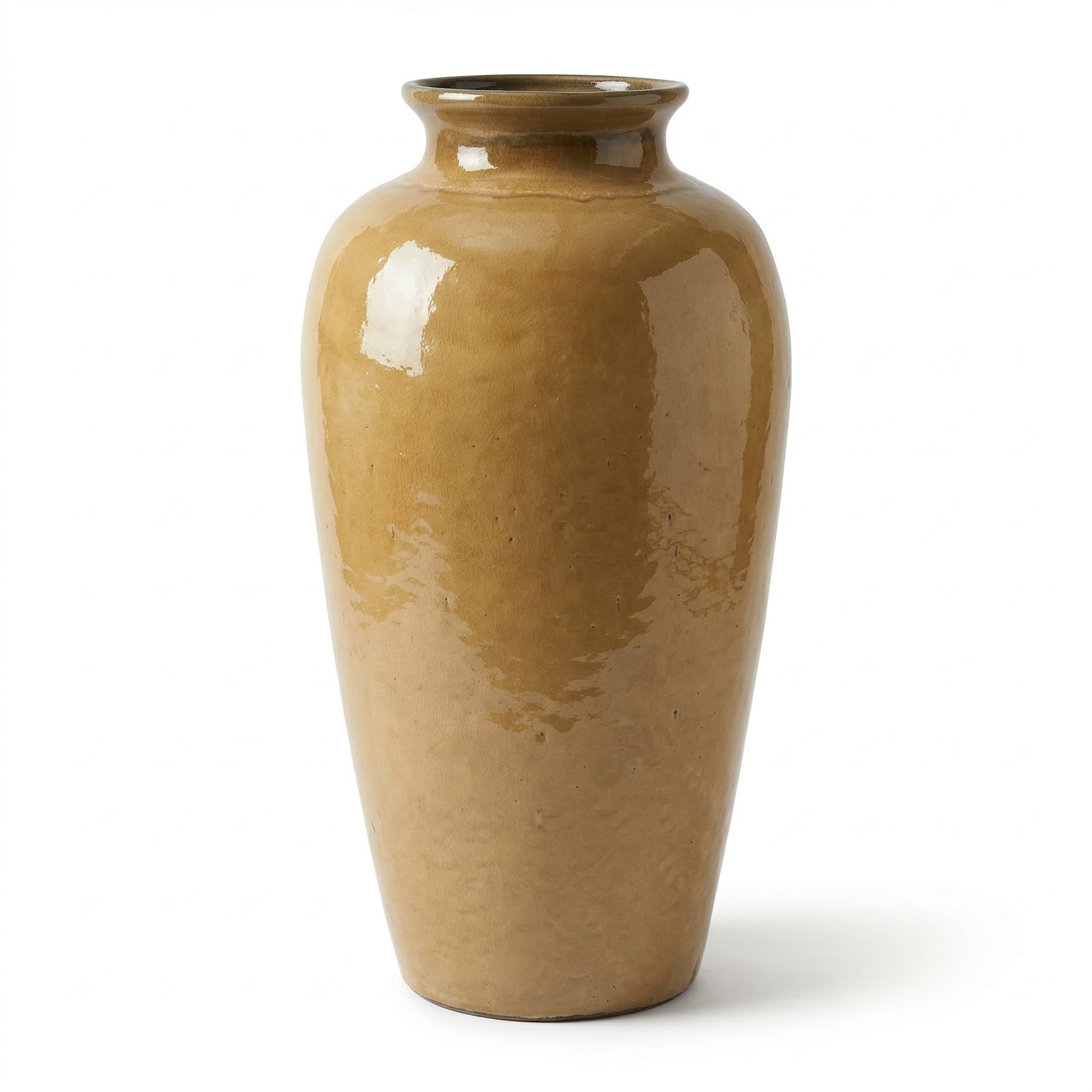 Maceta grande de exterior JUPITER 40x83cm amarillo sahara, hecha a mano ...