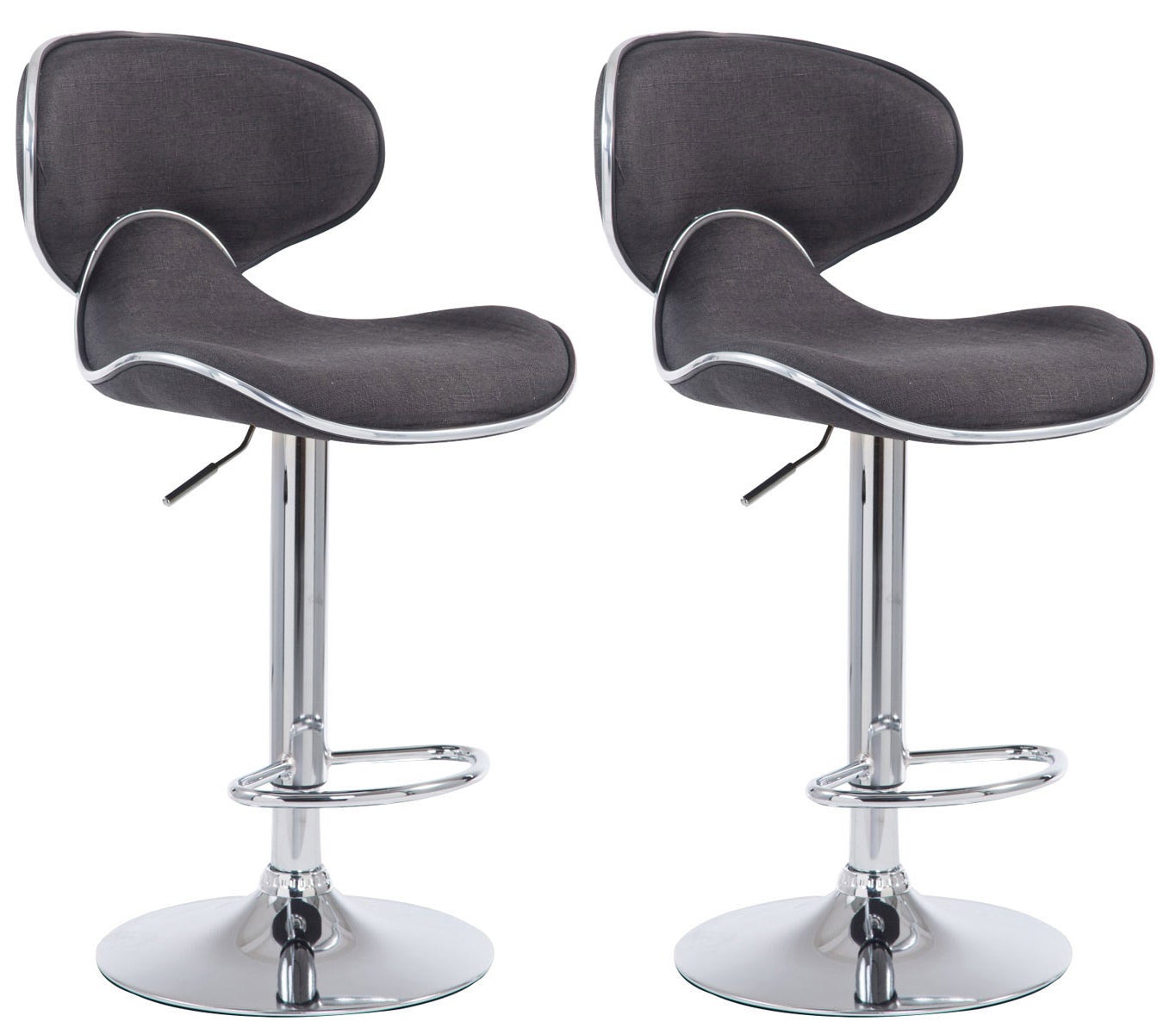 Lot de 2 tabourets de bar pivotant design moderne en tissu gris foncé ...