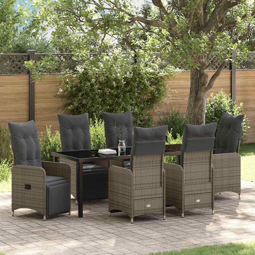 Set da Pranzo per Giardino con cuscino 7 pcs Beige polyrattan vidaXL ...