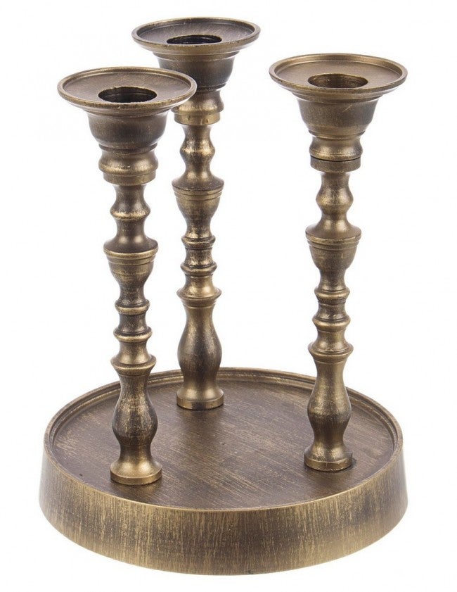 Candelabro con base en C bruñido Kylie 3F | Leroy Merlin