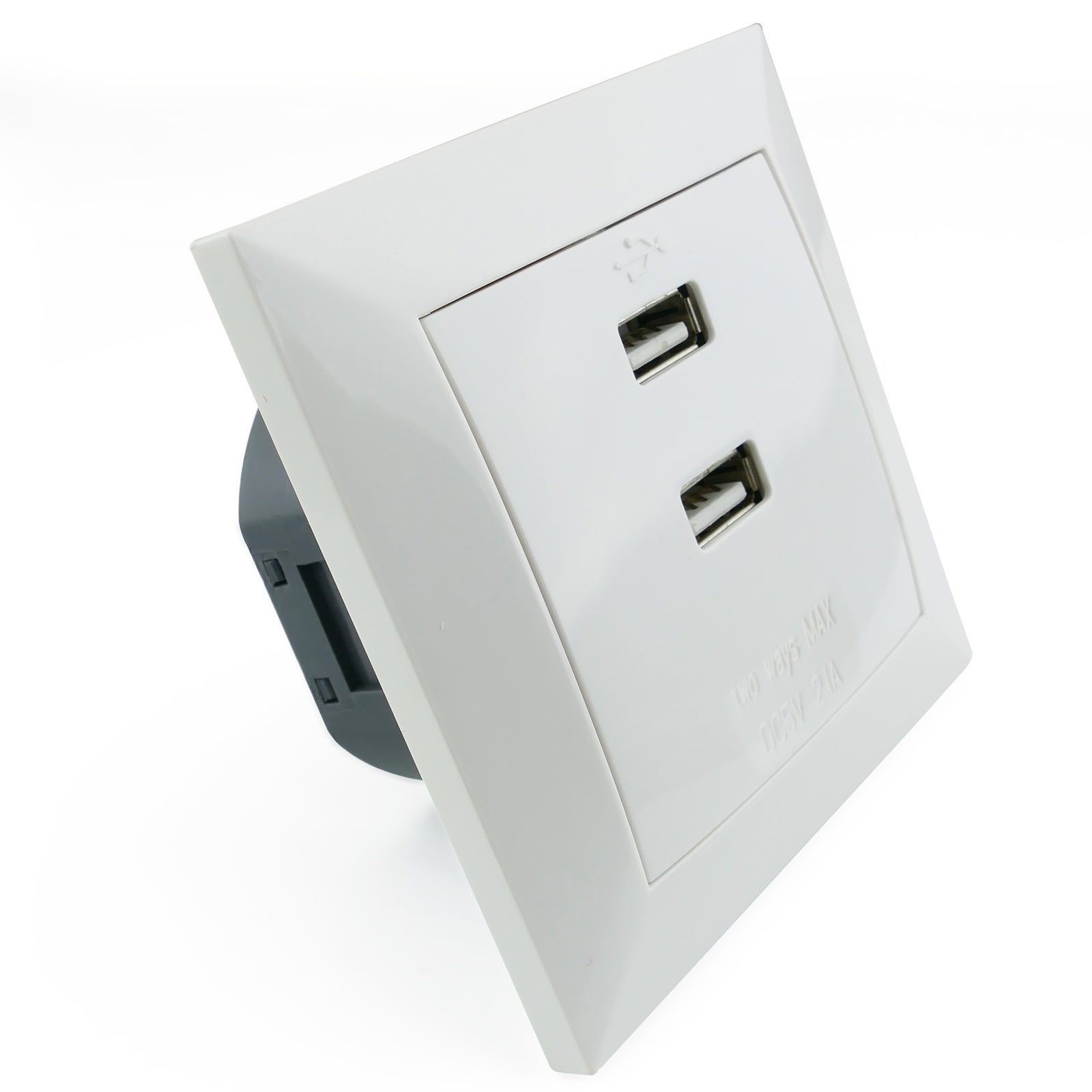 Toma de pared empotrable con dos USB A hembra en color blanco de 80 x ...
