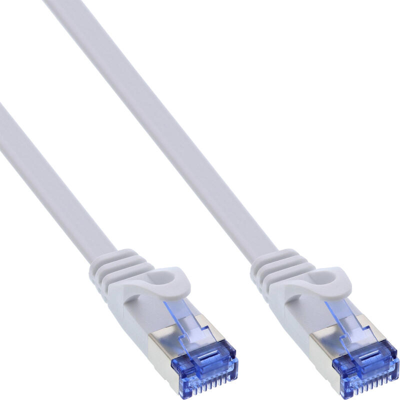 Cable de red plano inline, u/ftp, cat.6a, blanco, 10 m | Leroy Merlin