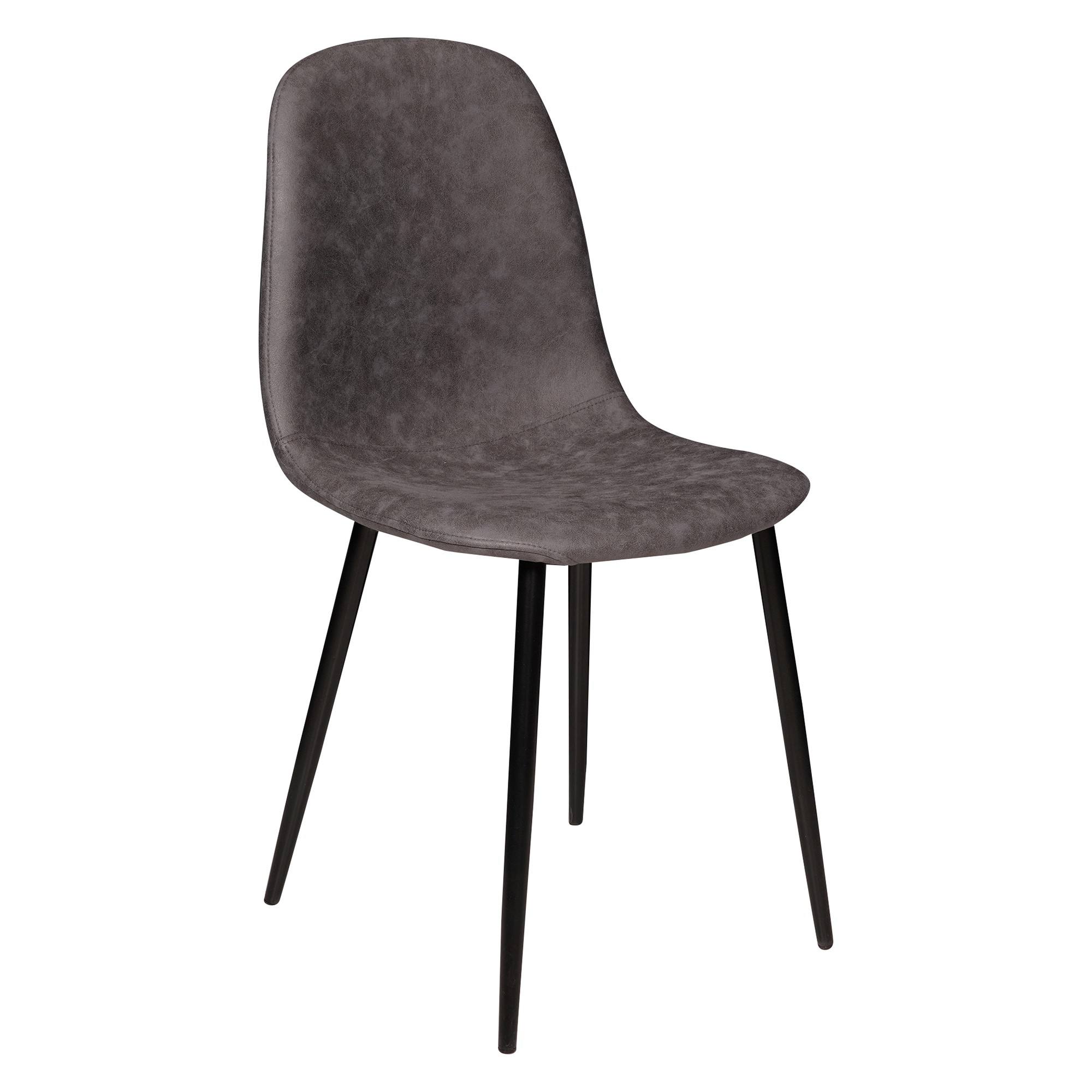 Chaise moderne en éco-cuir, pour salle à manger, cuisine ou salon, 56x45h87 cm, couleur Gris ...