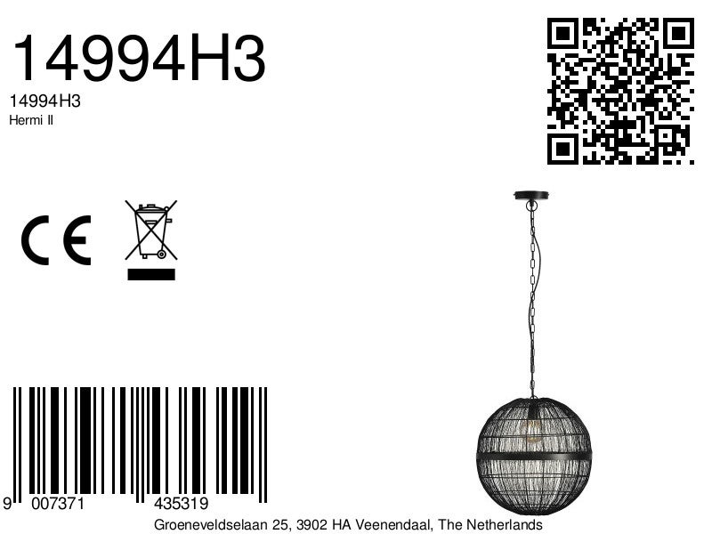 Globo Hermi Ii Lámpara de techo colgante esférica Hermi II de 50 cm ...