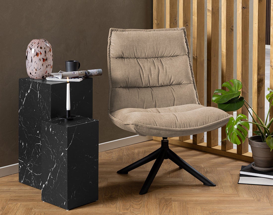 Fauteuil en tissu beige - MELLOW - Best Mobilier | Leroy Merlin