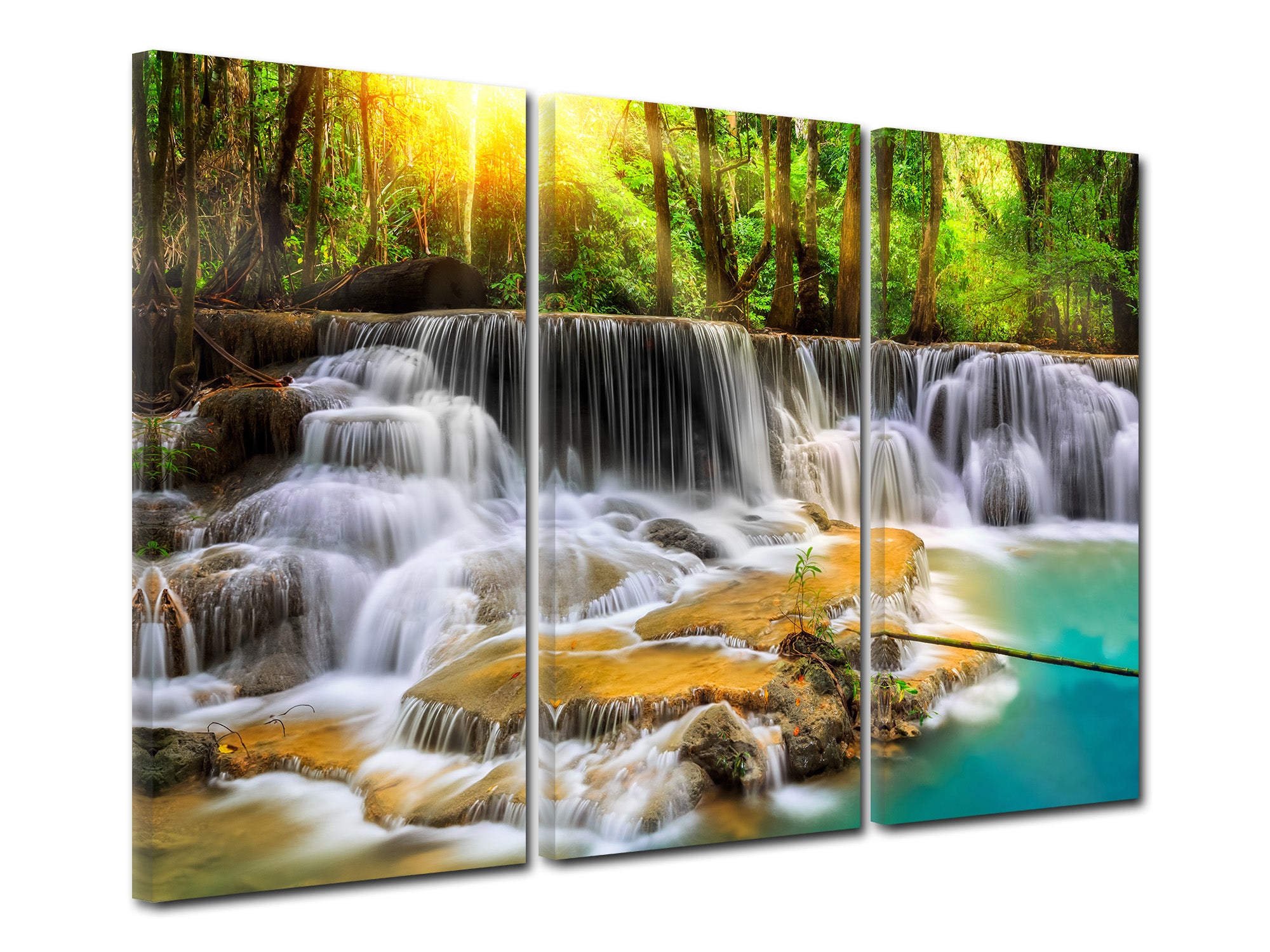 DECLINA, Tableau toile imprimée Paysage, Tableau triptyque cascade en ...