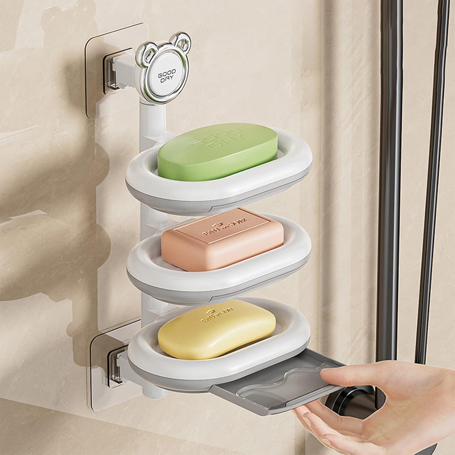 Porte-savon 3 niveaux pour douche – support rotatif shampoing, porte ...