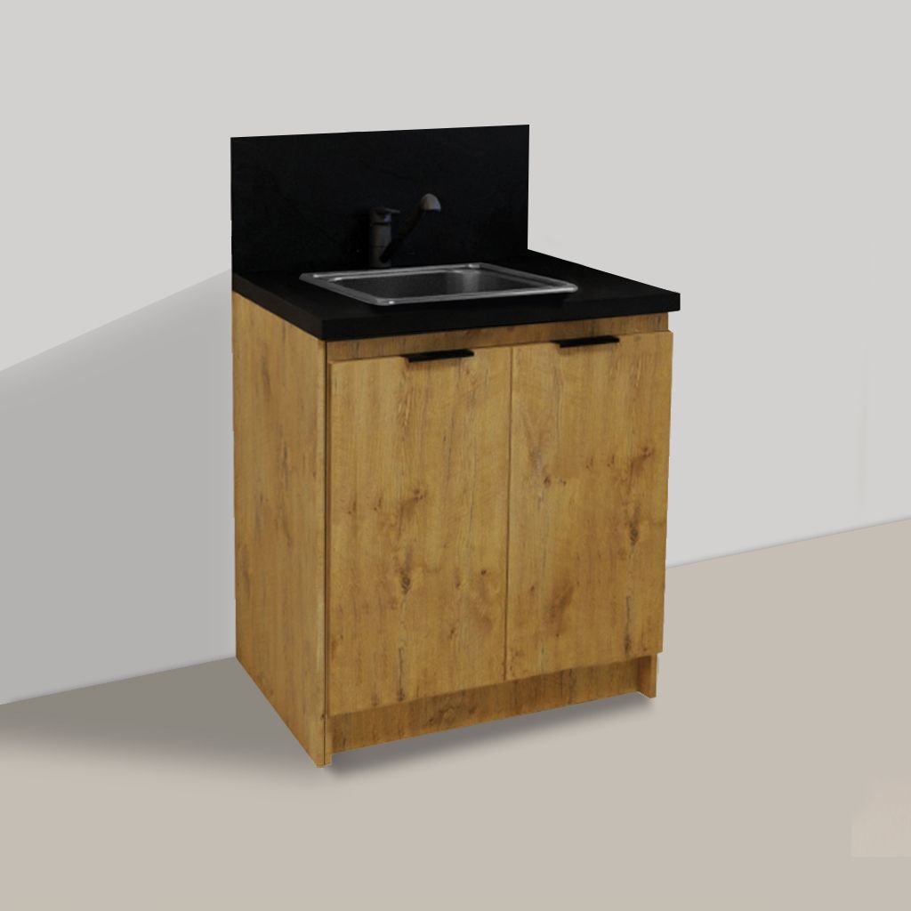 PACK COMPLET KITCHENETTE CHÊNE GOLDEN 80cm avec Evier et Mitigeur ...