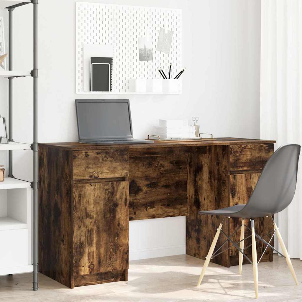 Escritorio Roble ahumado 140 x 49 x 76 cm Madera contrachapada | Leroy ...