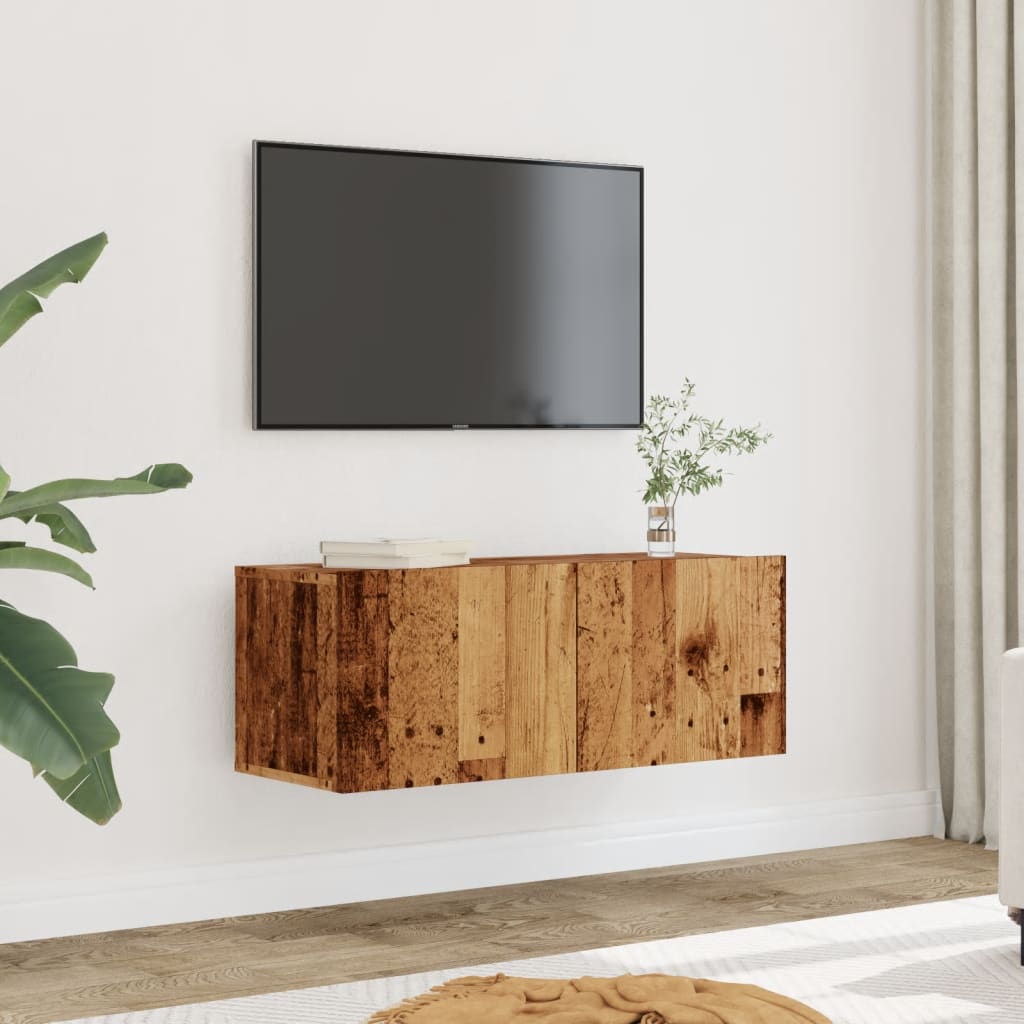 Maison Exclusive - Muebles para TV de pared 2 uds madera envejecida ...