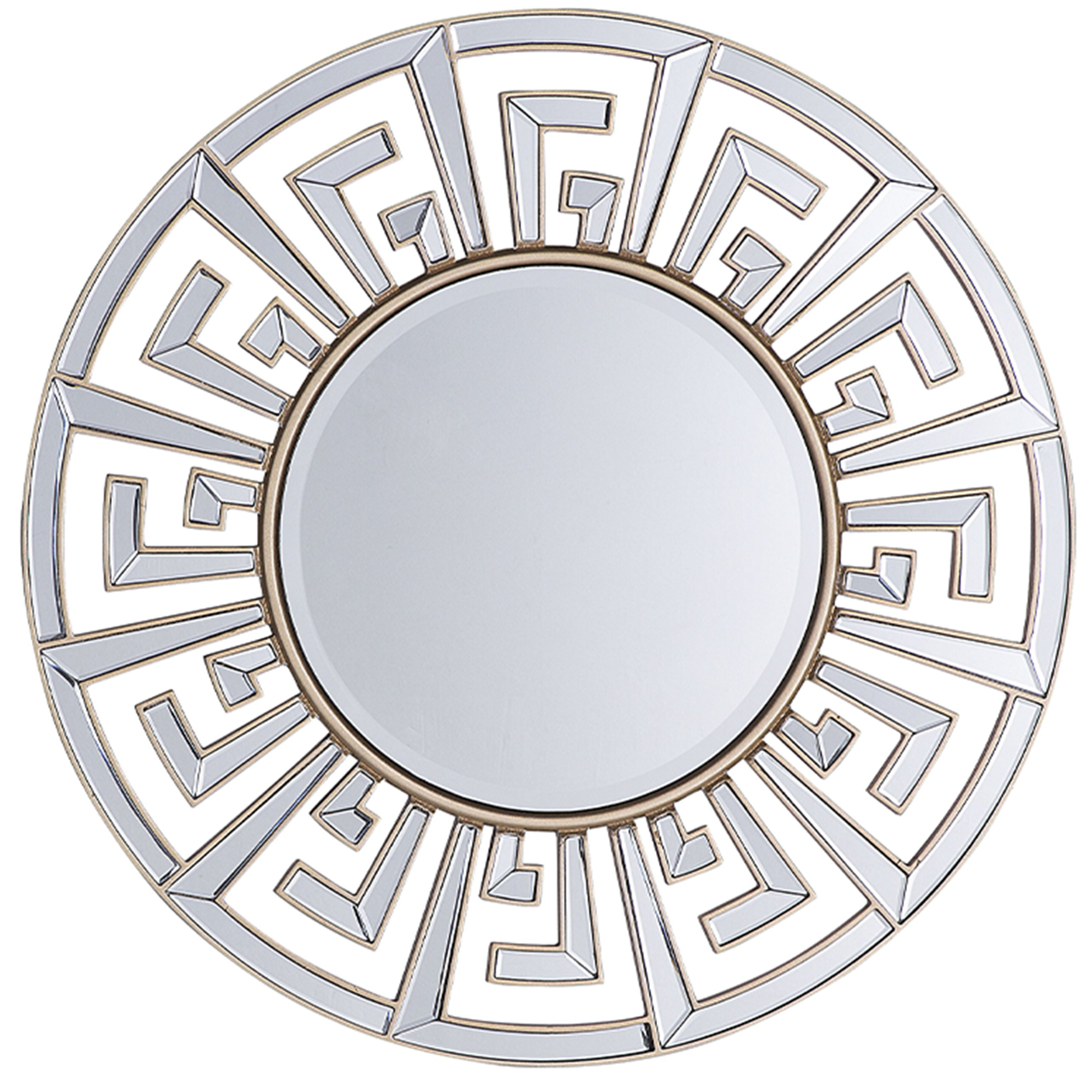 Miroir Mural de Forme Ronde au Cadre Doré avec Motif Maya pour Salon ou ...