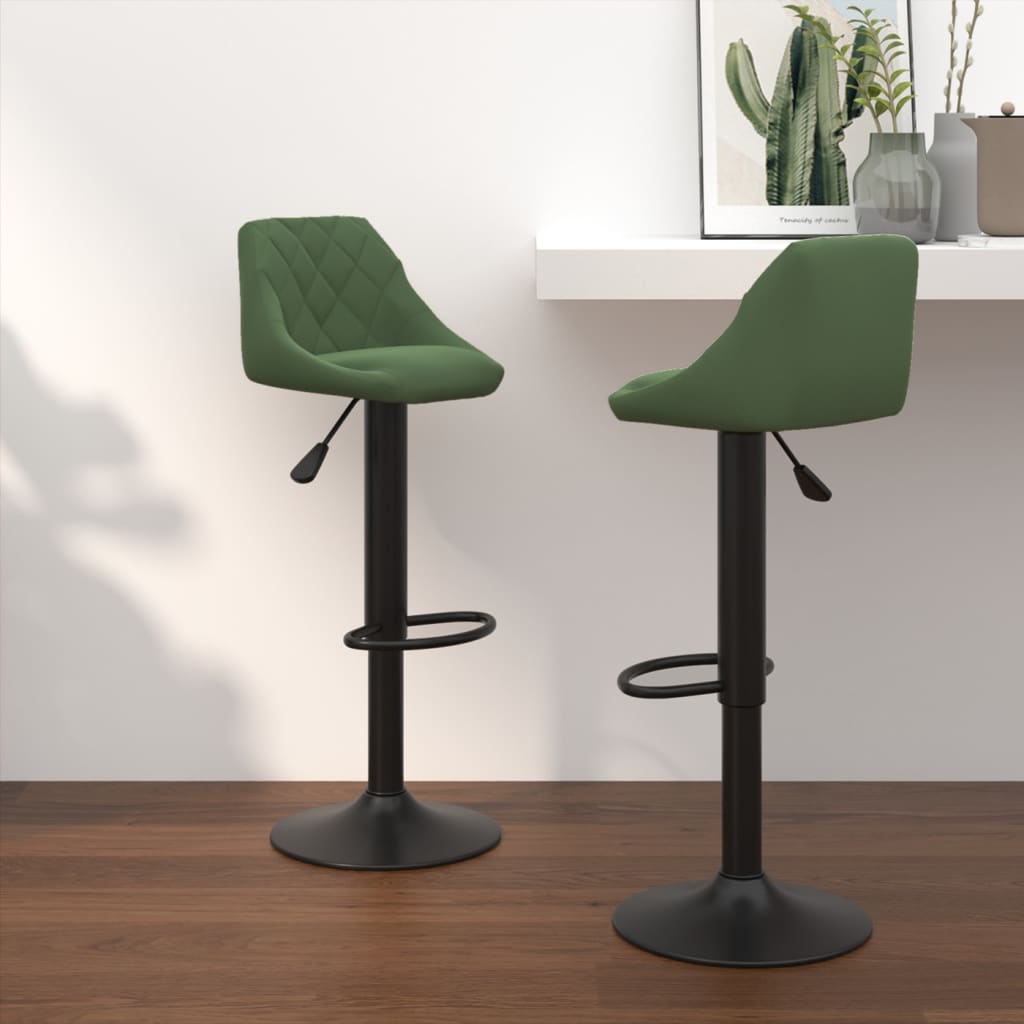Taburetes de bar conjunto de 2 terciopelo verde oscuro vidaXL | Leroy ...