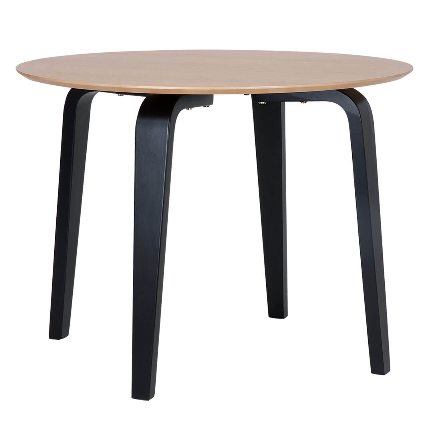 Table ronde Spinak en chêne clair et pieds laqués – Sobriété et ...