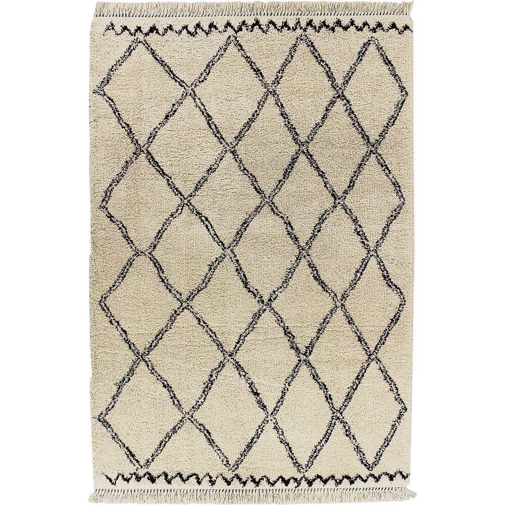 Tapis Synthétique Blanc écru ALINE ALINEA - L170 x larg120 x Ep. 3,5 cm ...