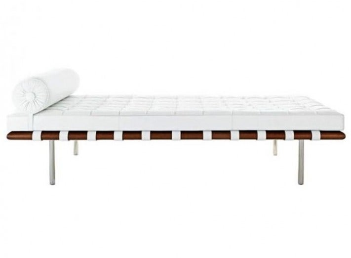 Méridienne design cuir blanc capitonné Larkow | Leroy Merlin