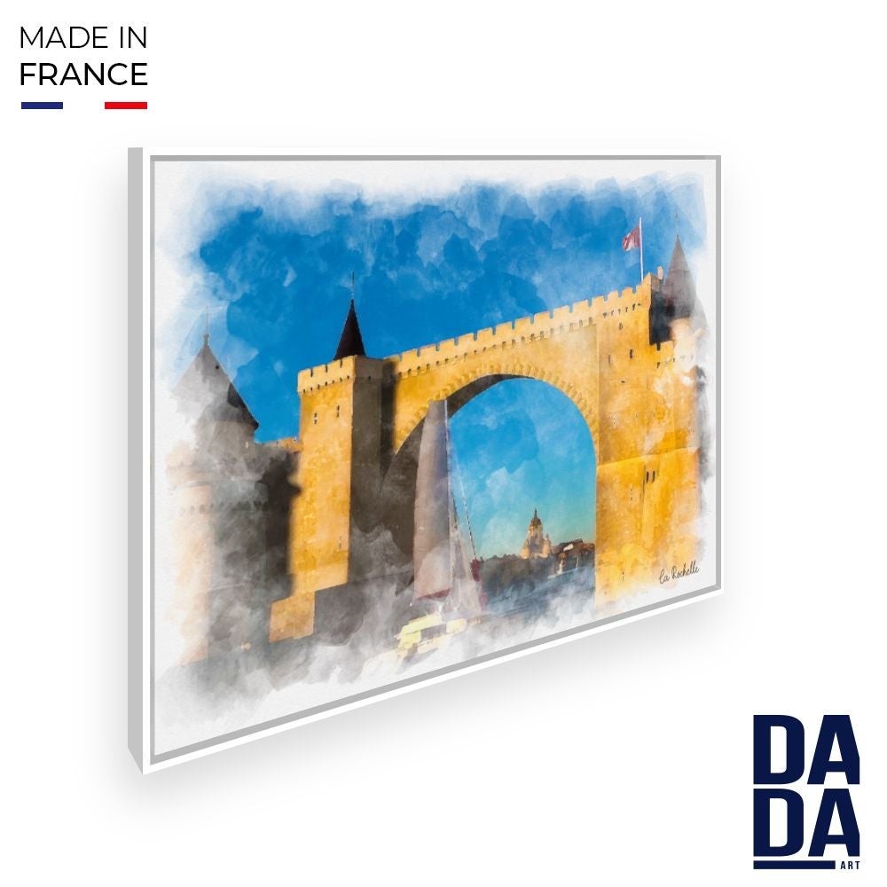 Tableau Pont valentré de La-rochelle / 45x60cm / Cadre Blanc / Fabriqué ...