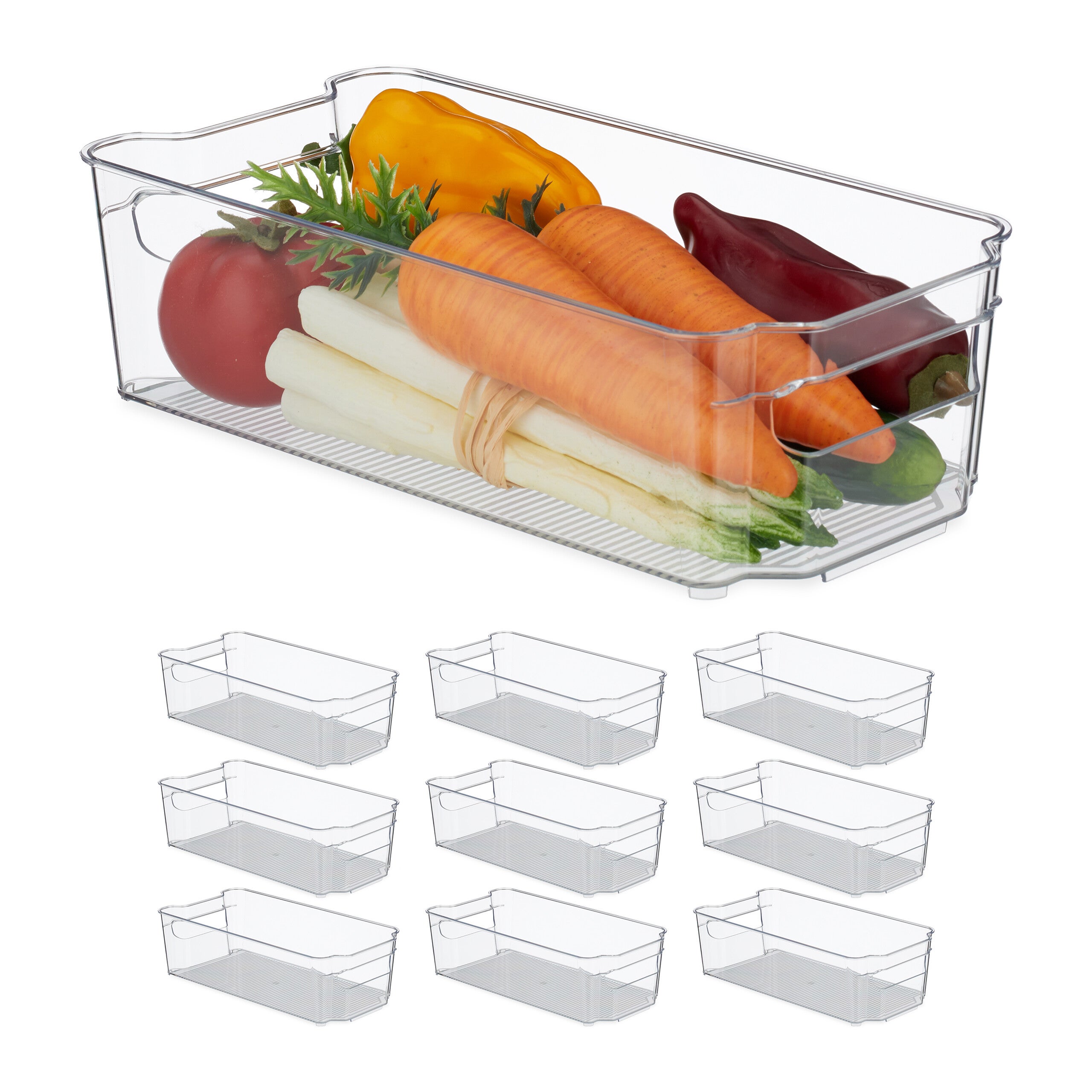 10 Organizadores de Nevera 9x31,5x15,5 cm, Almacenaje de Alimentos ...