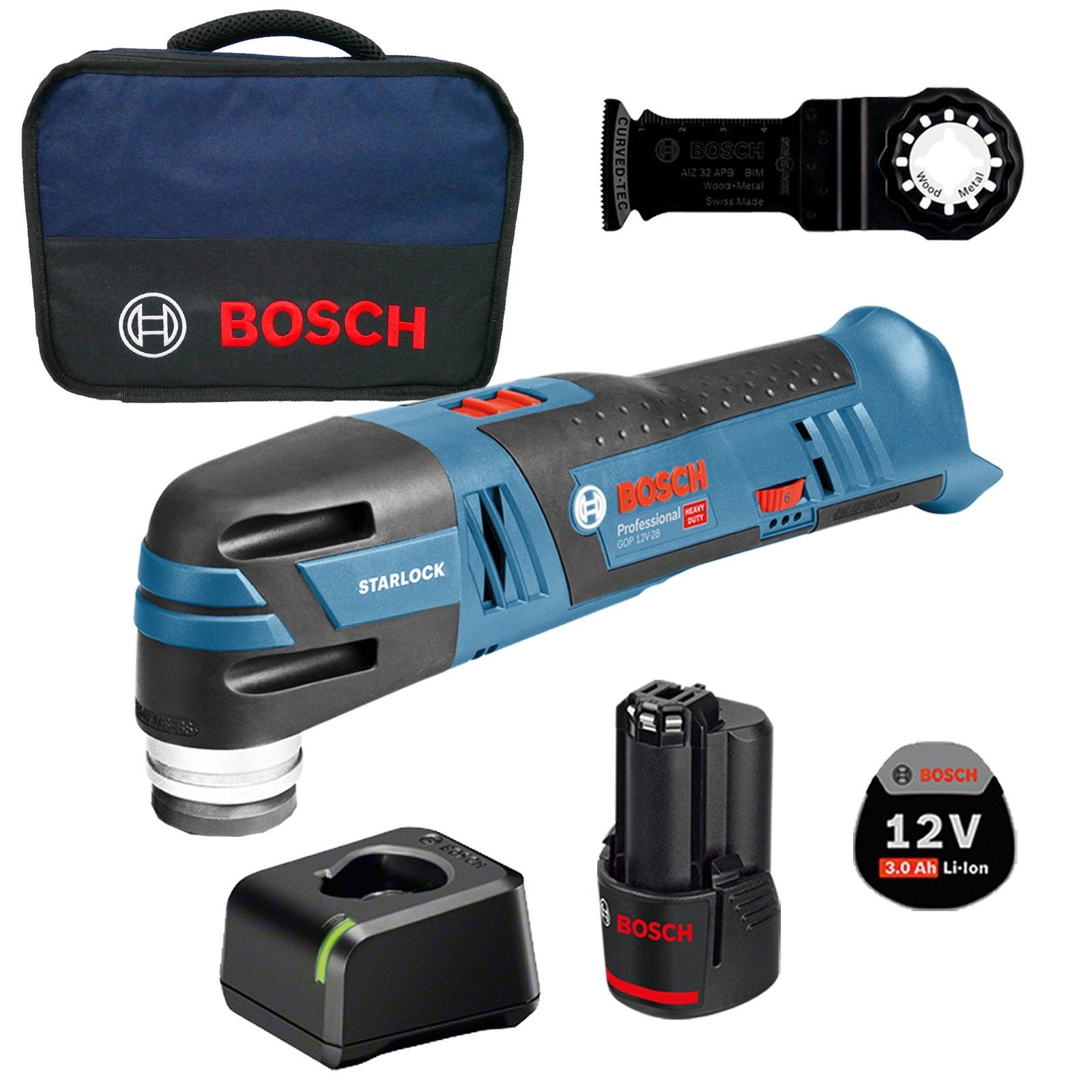 Multi-Cutter sans fil GOP 12V-28 Bosch / 1x batterie 3,0 Ah + cha ...