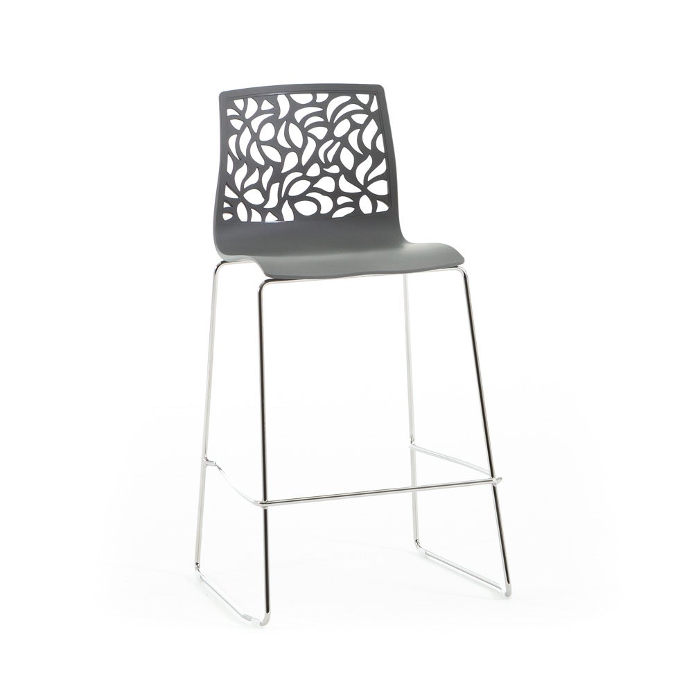 Taburete de cocina (altura del asiento: 65 cm) Anna XL Gris Oscuro con estructura de resina ...