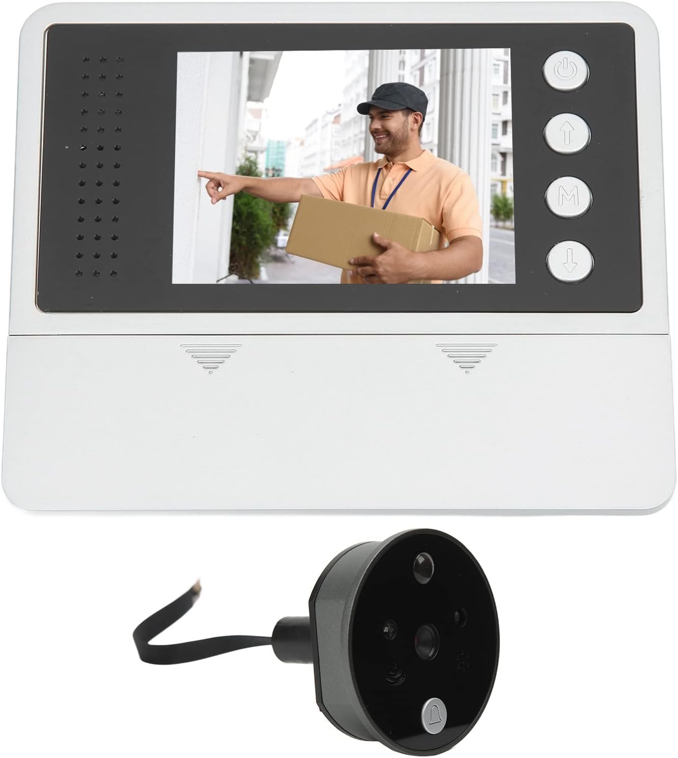 Sonnette de sécurité extérieure avec caméra HD, visionneuse numérique ...