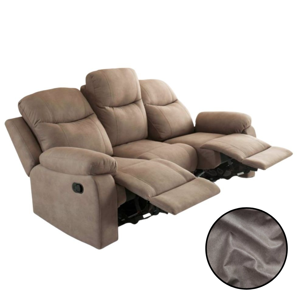 Canapé inclinable Chicago 3 places gris argent Ranger 10 | Leroy Merlin
