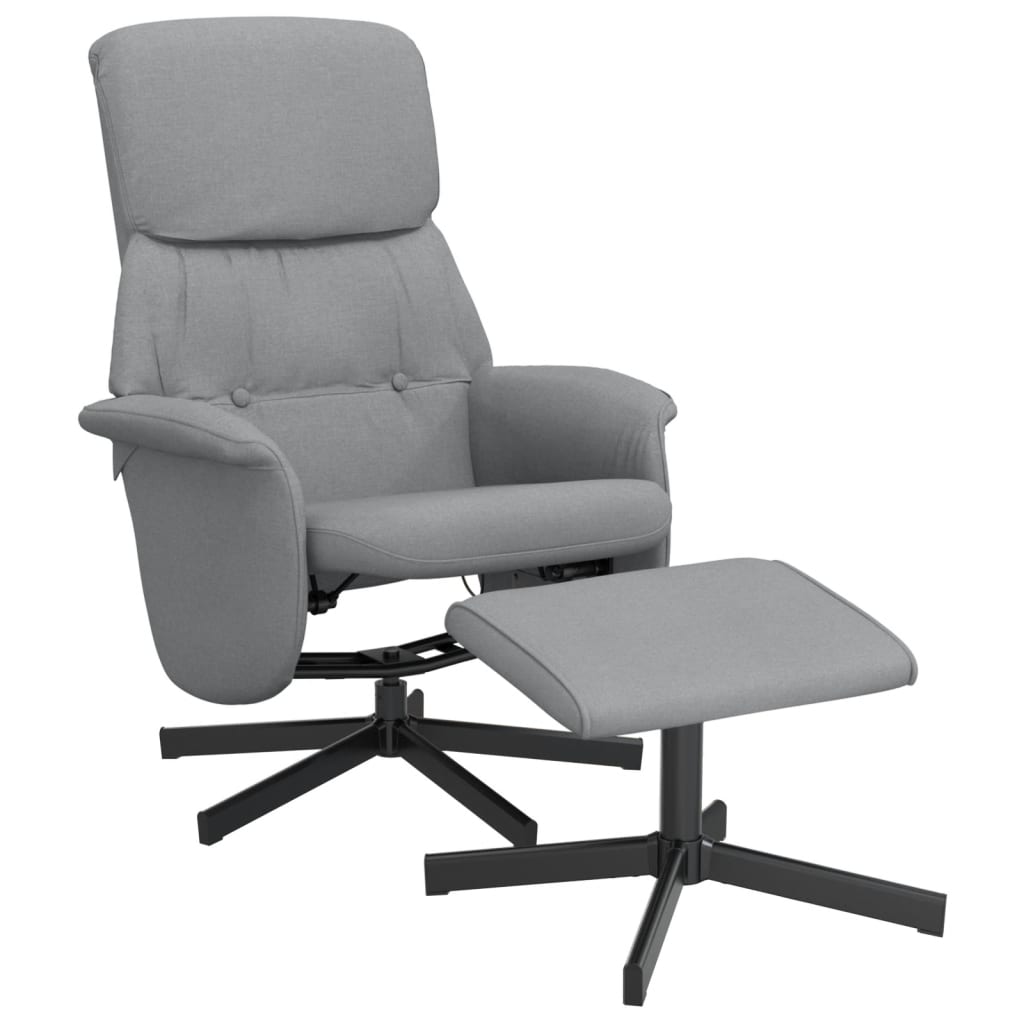 Fauteuil de Salon，Fauteuil inclinable avec repose-pied gris clair tissu ...