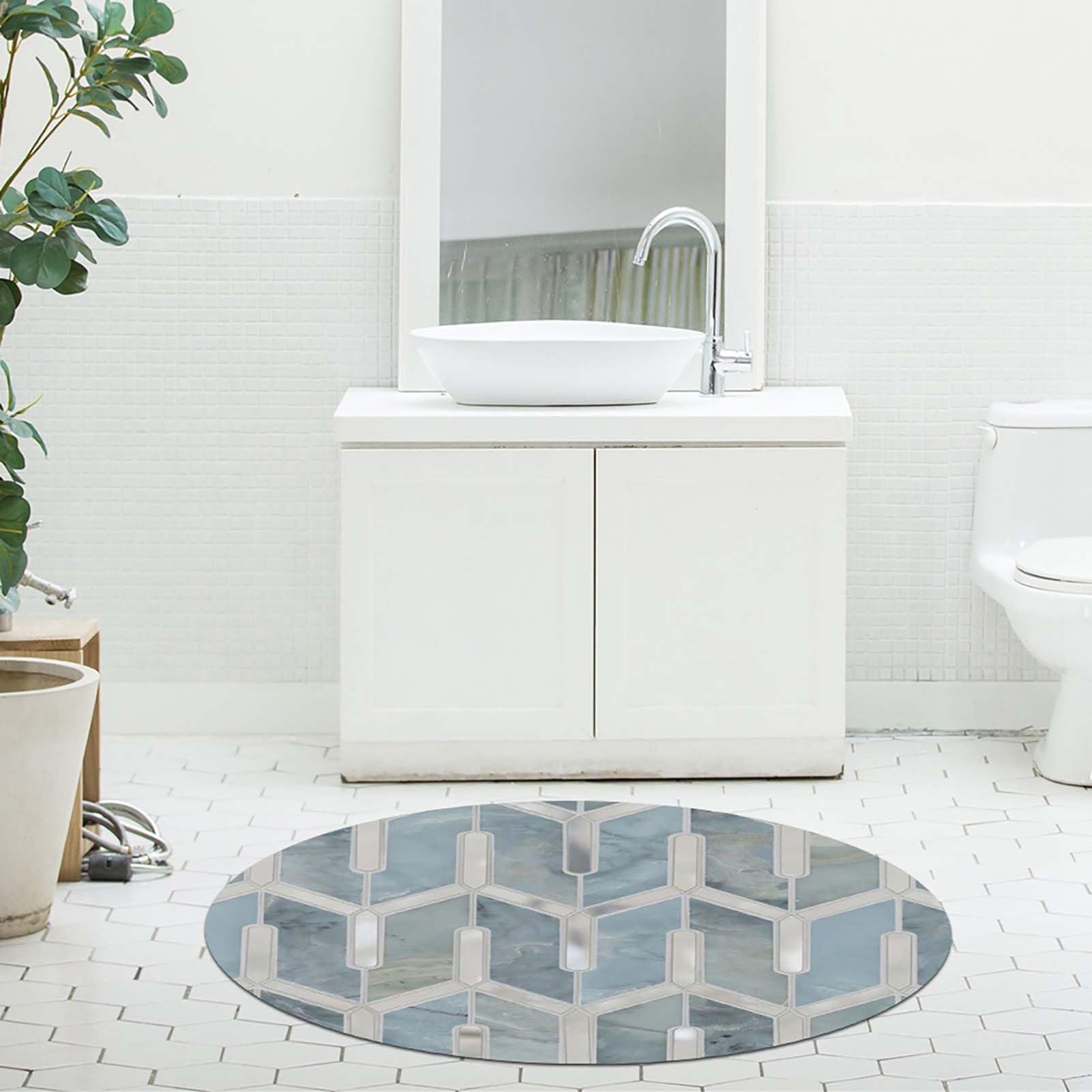 Tapis rond antidérapant, tapis d'assise, lavabile, tapis de chaise ...