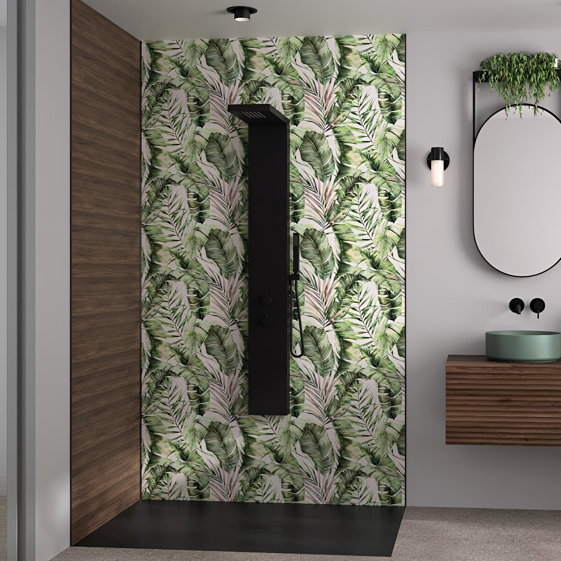 Panel de pared para baño Kinéwall Diseño 3 mm 125x250 nogal | Leroy Merlin