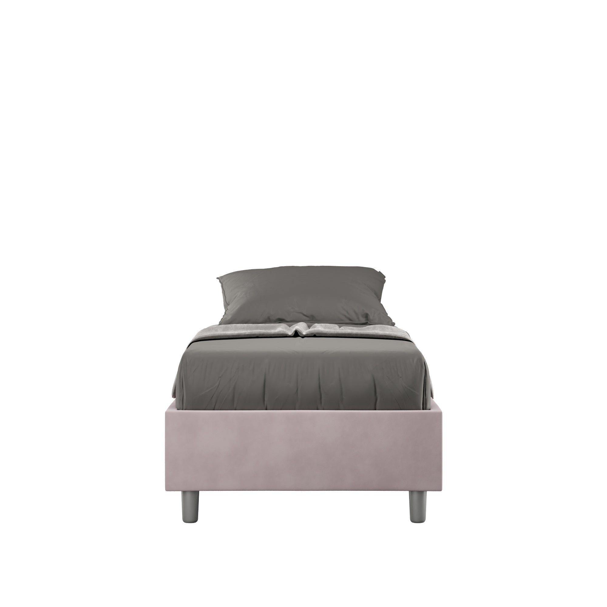 Cadre de lit 1 place avec sommier rembourré 90x210 microfibre lilas ...