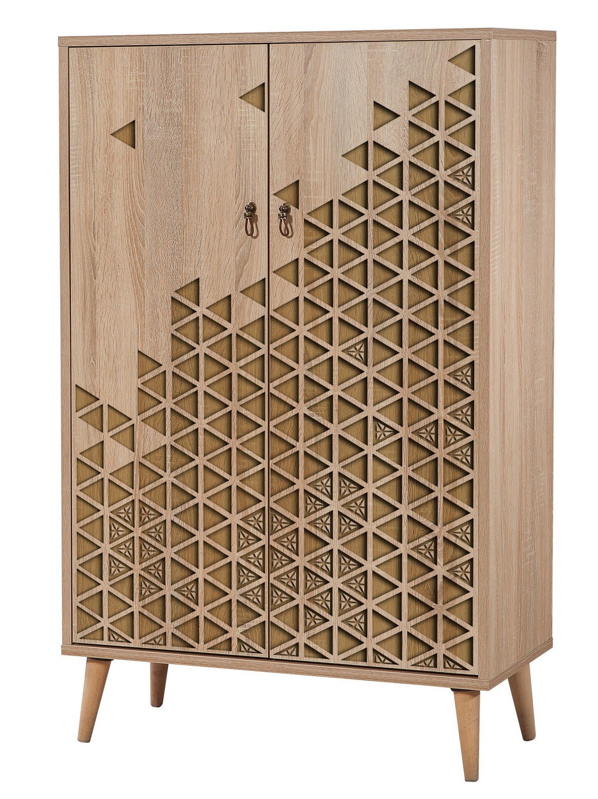 Commode haute 2 portes en bois clair Kiza 120 | Leroy Merlin