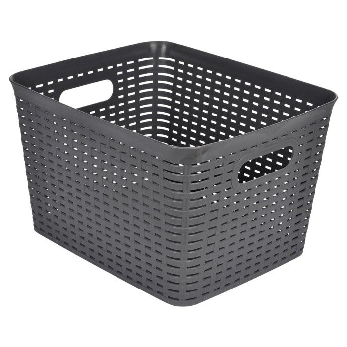 Panière à Linge "Effet Tressé" 13L Gris | Leroy Merlin