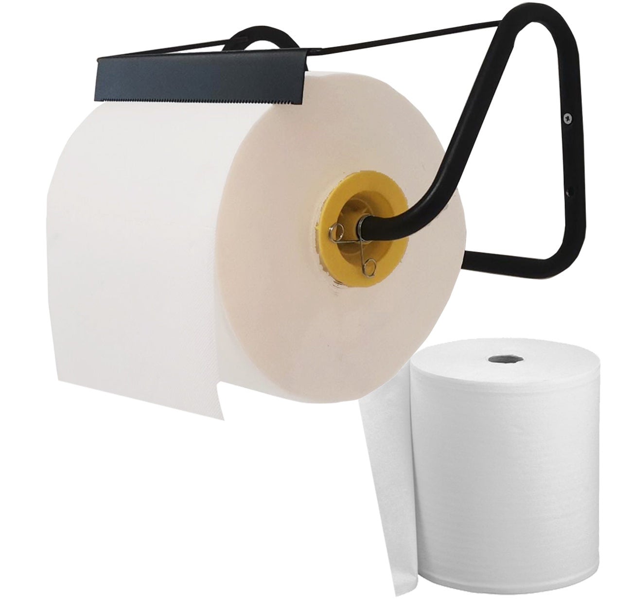 Tecnokit Portarrollos de papel de pared, color negro con rollo libre, para rollos de 29 cm ...