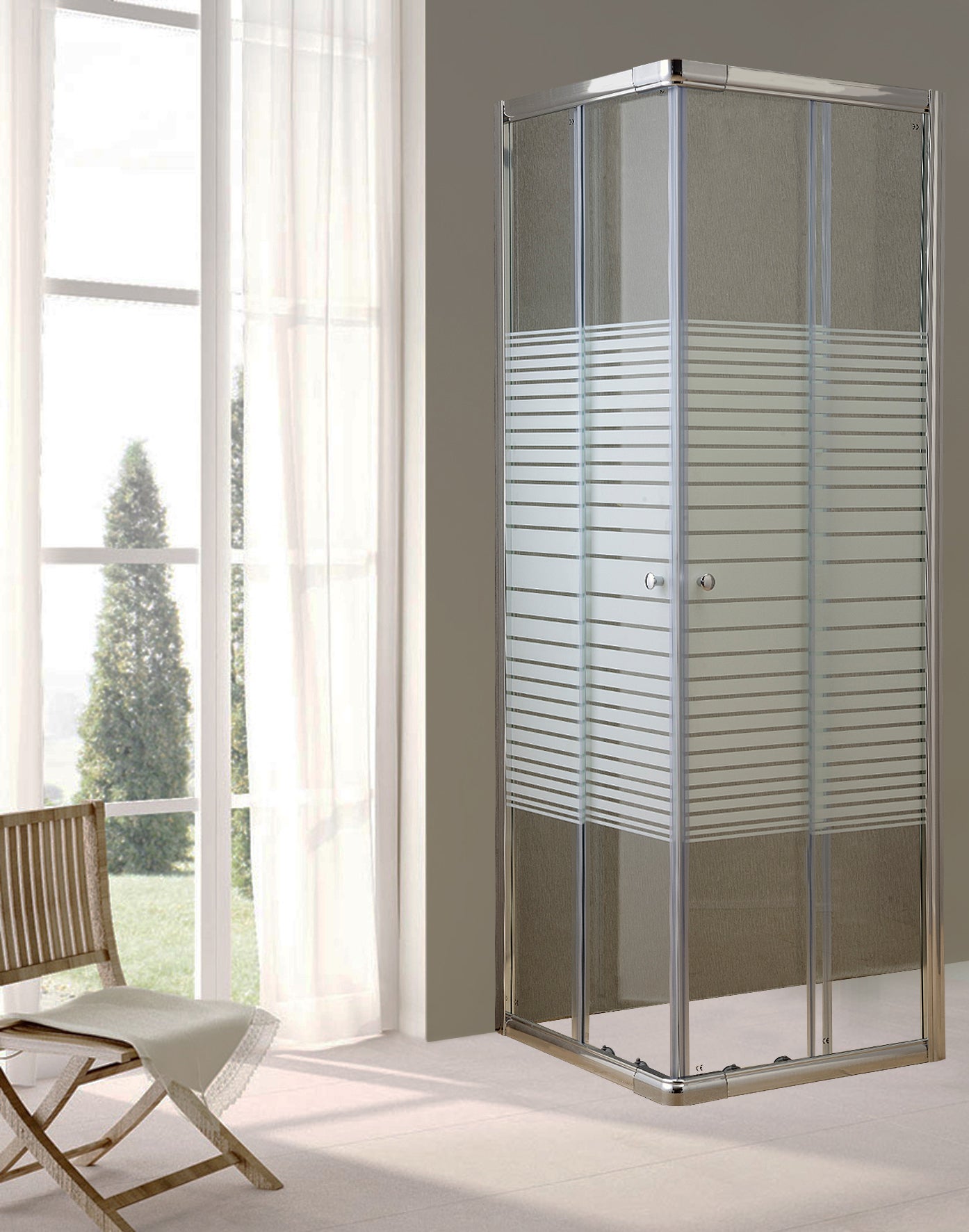 MAMPARA DE DUCHA CRISTAL TRANSP SERIG 6 MM 80X 80 | Leroy Merlin