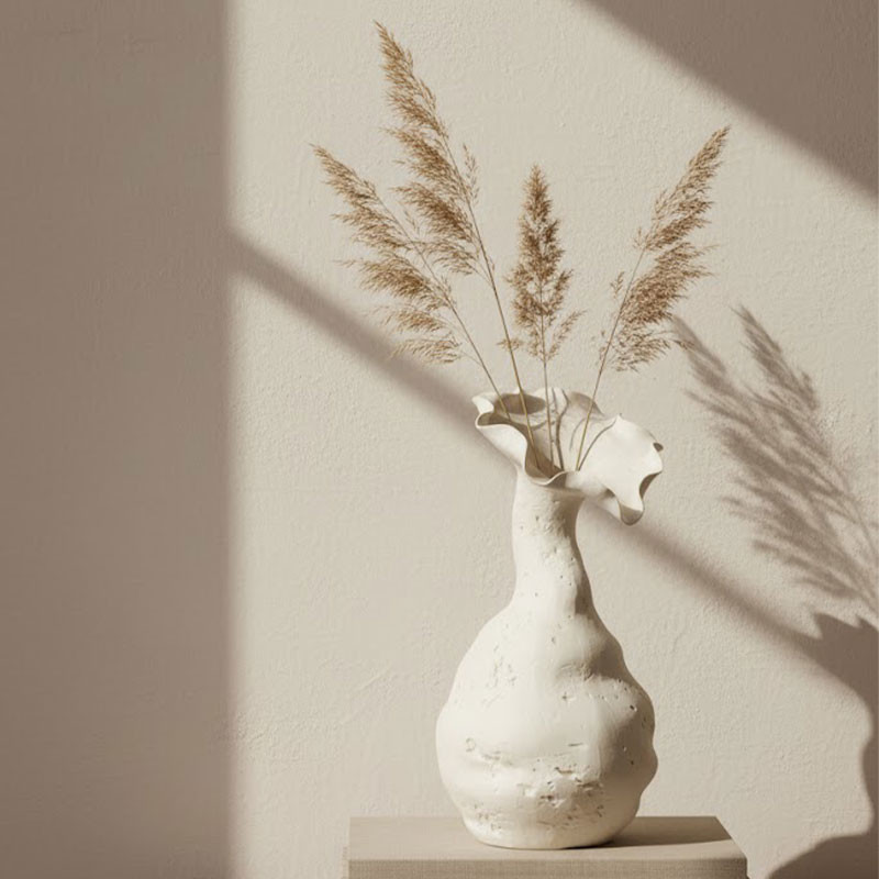 Vase Helix céramique blanc large 19x38x20cm | Leroy Merlin