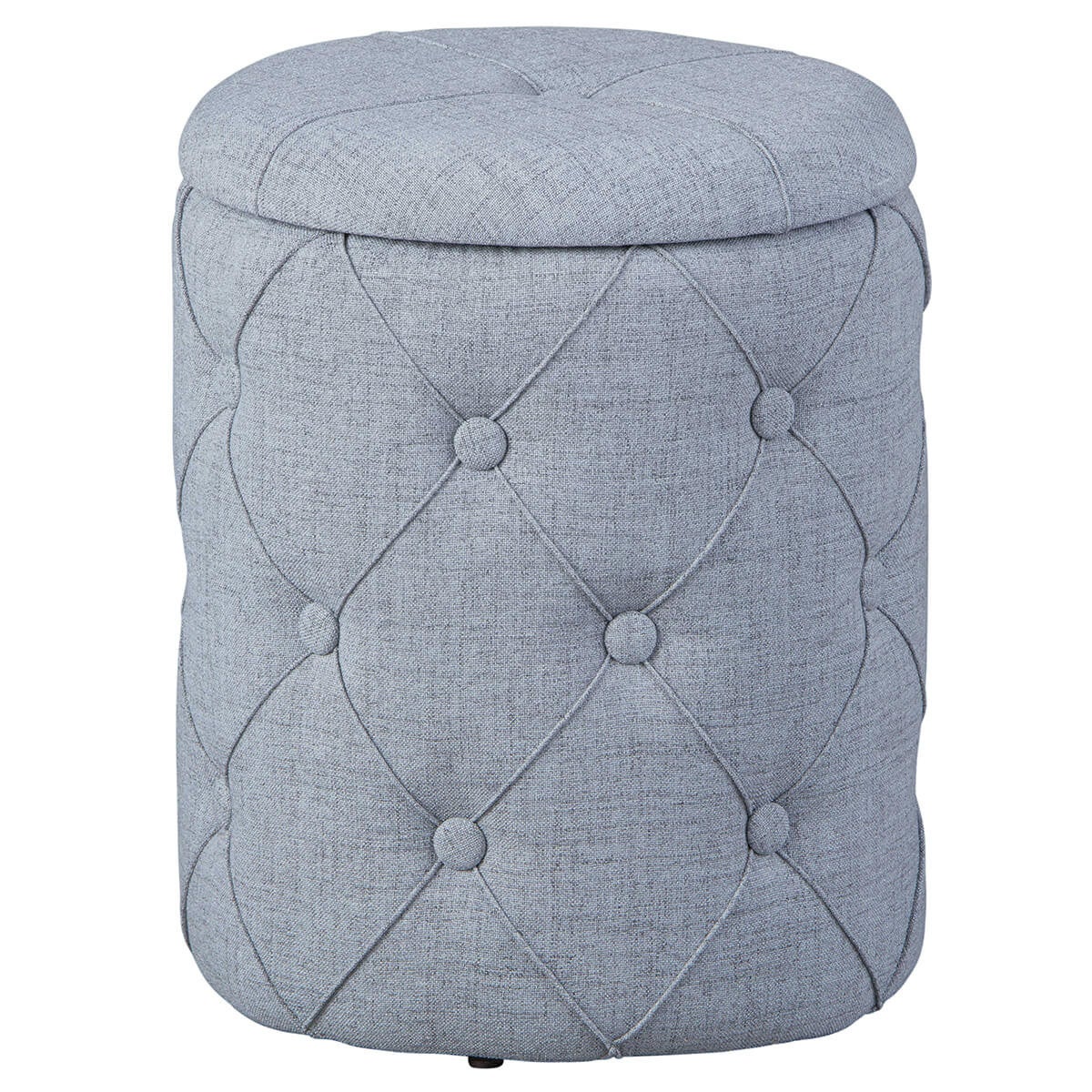 YELENA - Pouf avec Coffre de Rangement Gris | Leroy Merlin