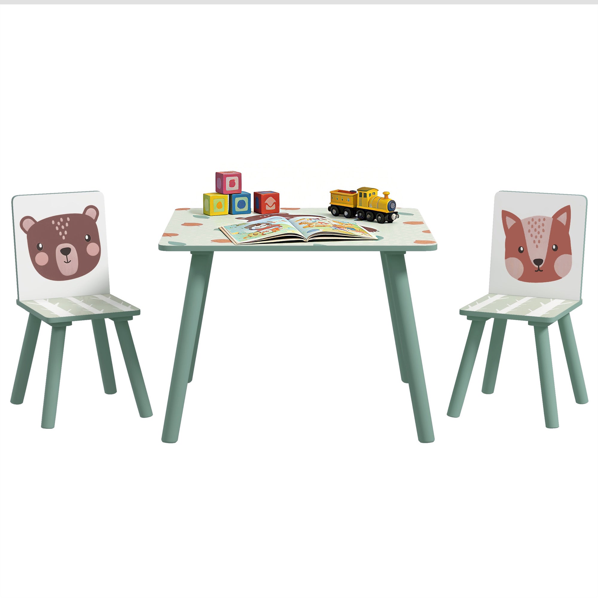 Set de Mesa y 2 Sillas Conjunto de Muebles Infantiles de 3 Piezas para ...