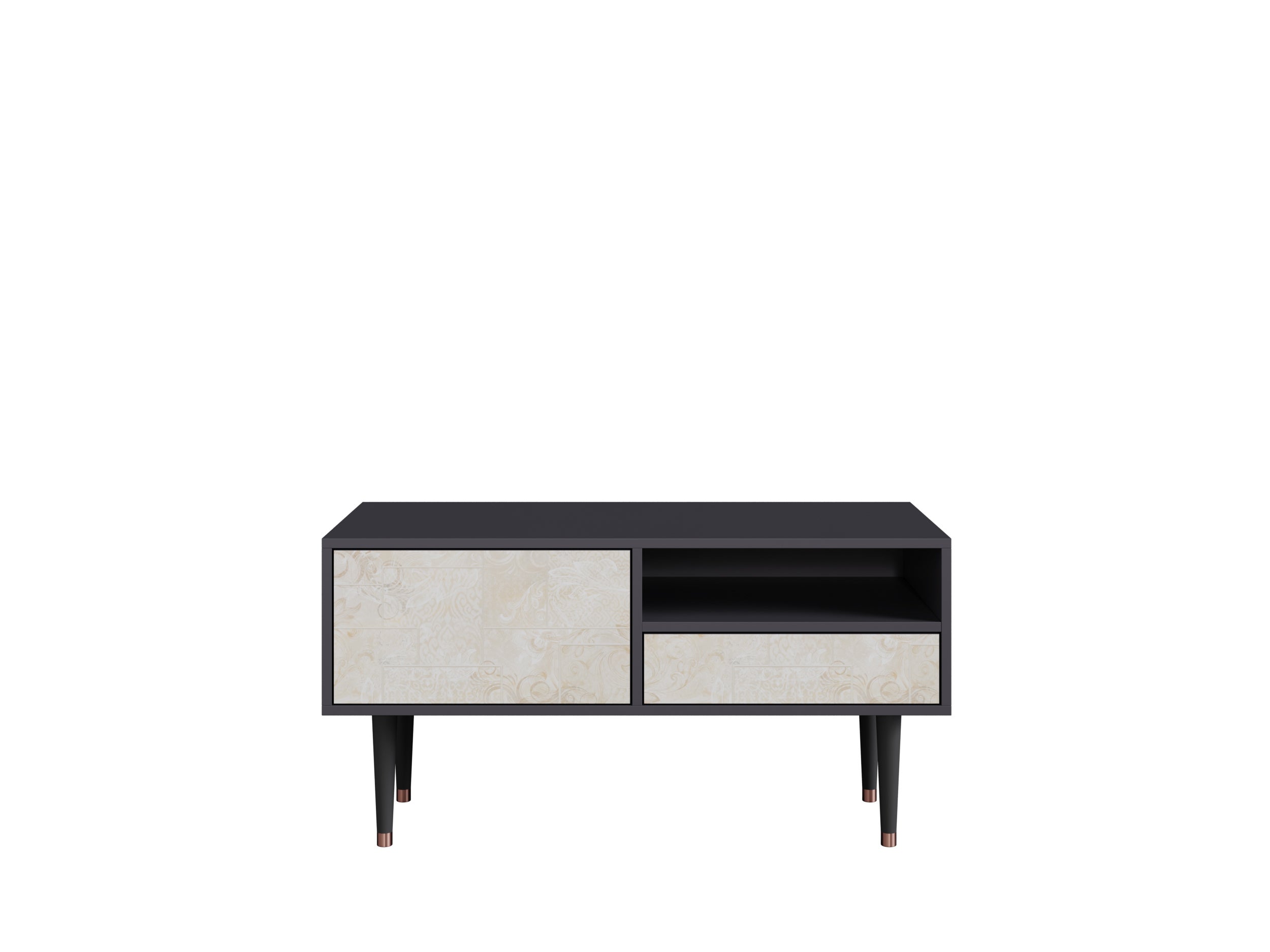La table TV de 114 cm en anthracite | Leroy Merlin