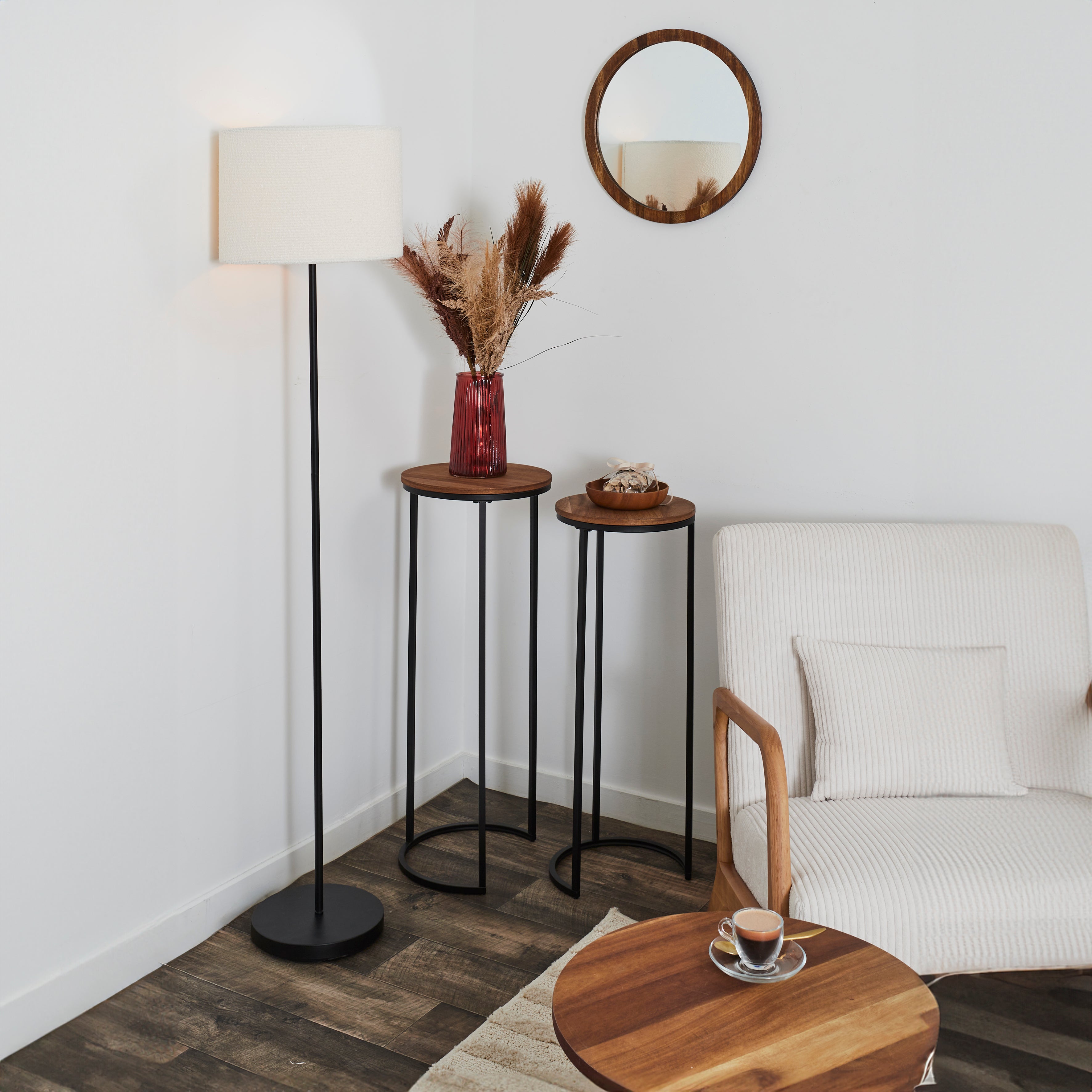 Sellette - HOME DECO FACTORY - Effet Acacia - Noir et Marron | Leroy Merlin