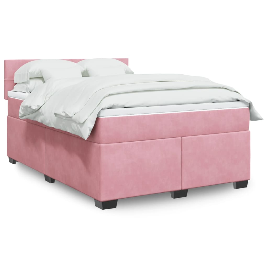 Rete a doghe con materasso Rosa 140x190 cm Velluto | Leroy Merlin