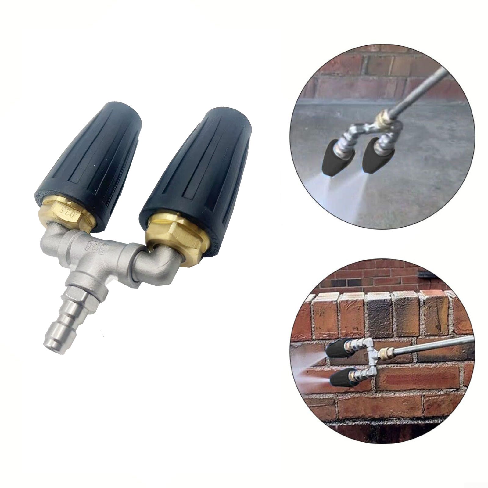 Nettoyeur haute pression à double buse turbo, buse turbo rotative à 360 ...