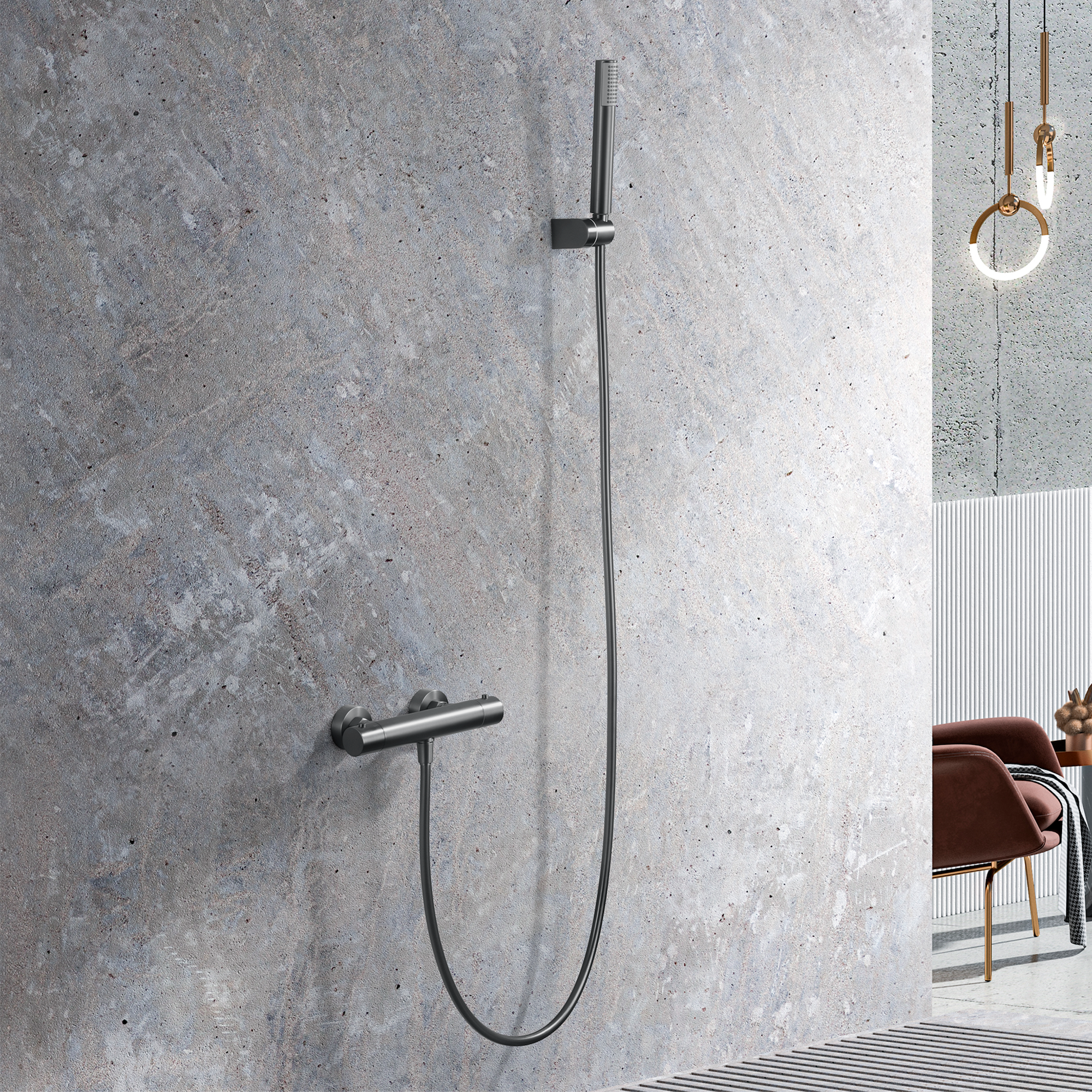 IMEX - Kit de Ducha Termostatico con Alcachofa y Flexo | Kit de Ducha ...