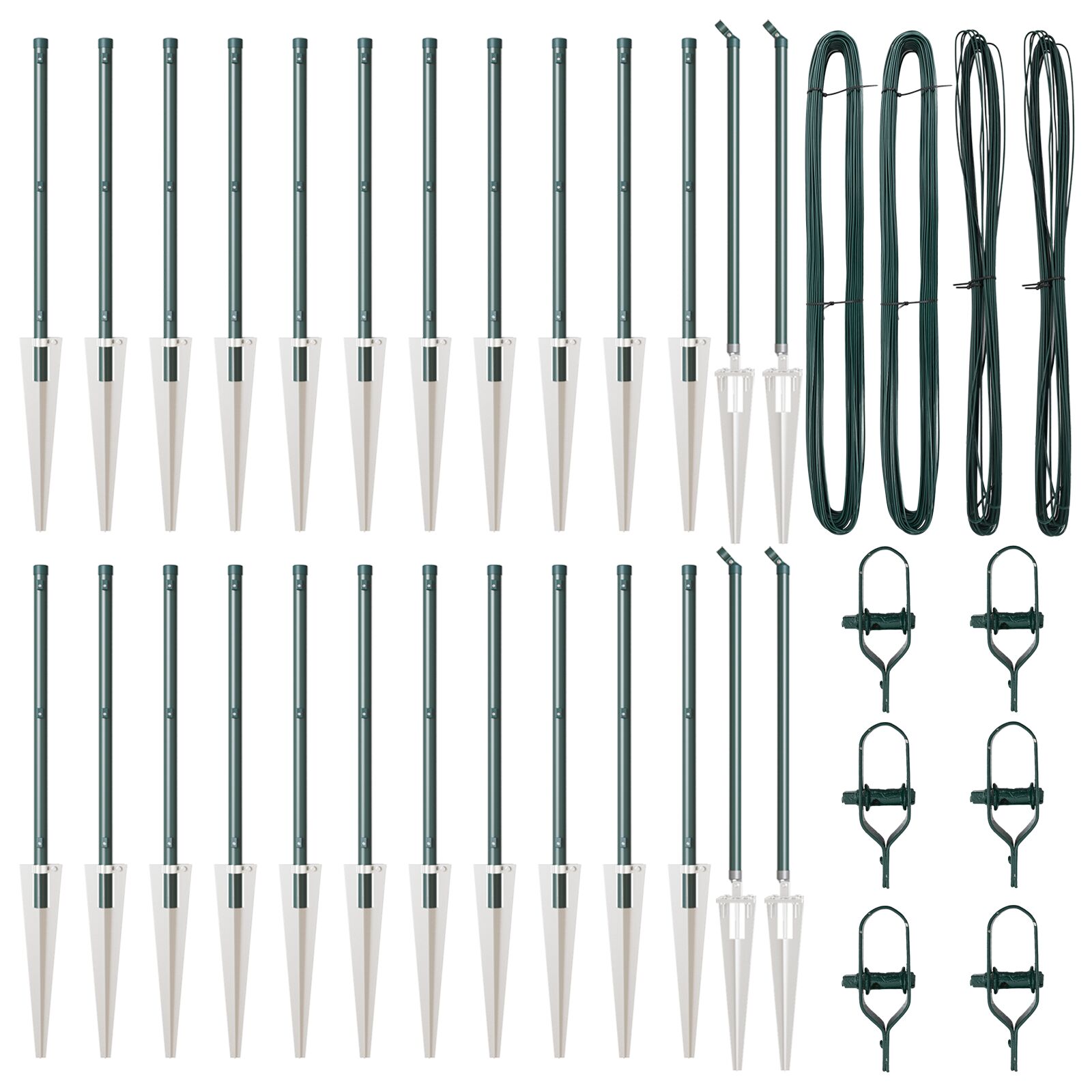 Postes de Cerca con Punta 26 uds Ø32 mm 60 cm Acero Galvanizado ...