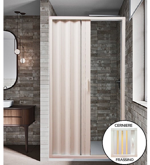 Cabina de ducha plegable de PVC opaco (de 60 a 74 x 185 H-bisagras ...