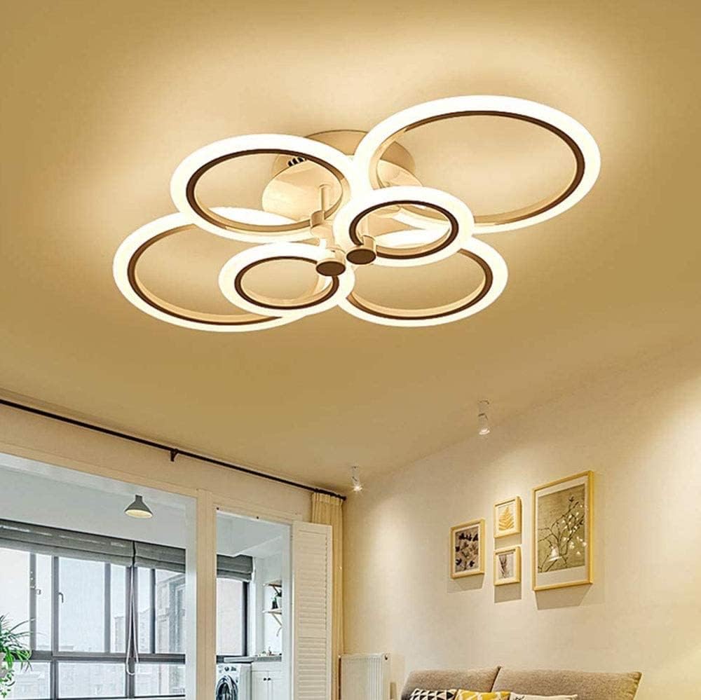 MAKA Lampadario moderno a 6 cerchi LED 51W 2550lm 3000K per soggiorno ...