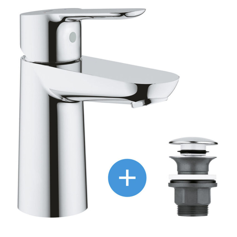 Grohe Set miscelatore per lavabo taglia S + piletta Grohe Push-Open per ...