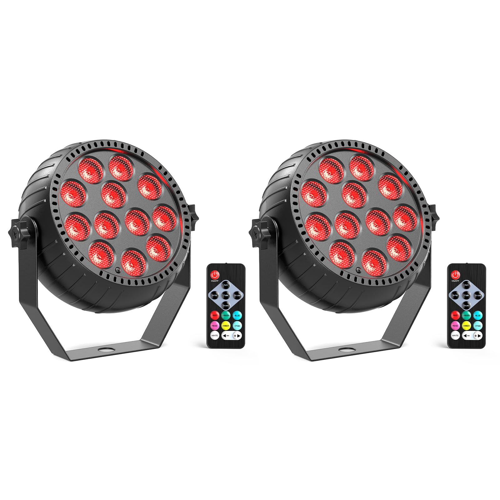 2PCS Mini RGB Projecteur Par LED Batterie, 12 LED Rechargeables Jeux de ...
