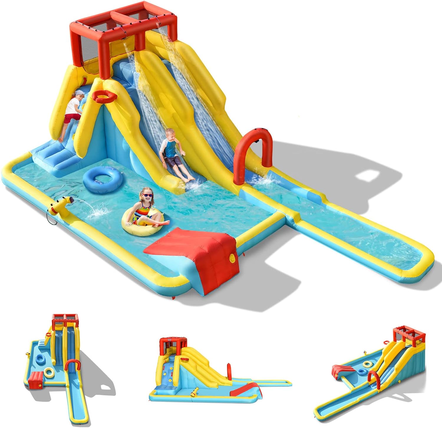 Trampolín inflable para Niños, Hinchable Grande con Piscina, Pistola de ...