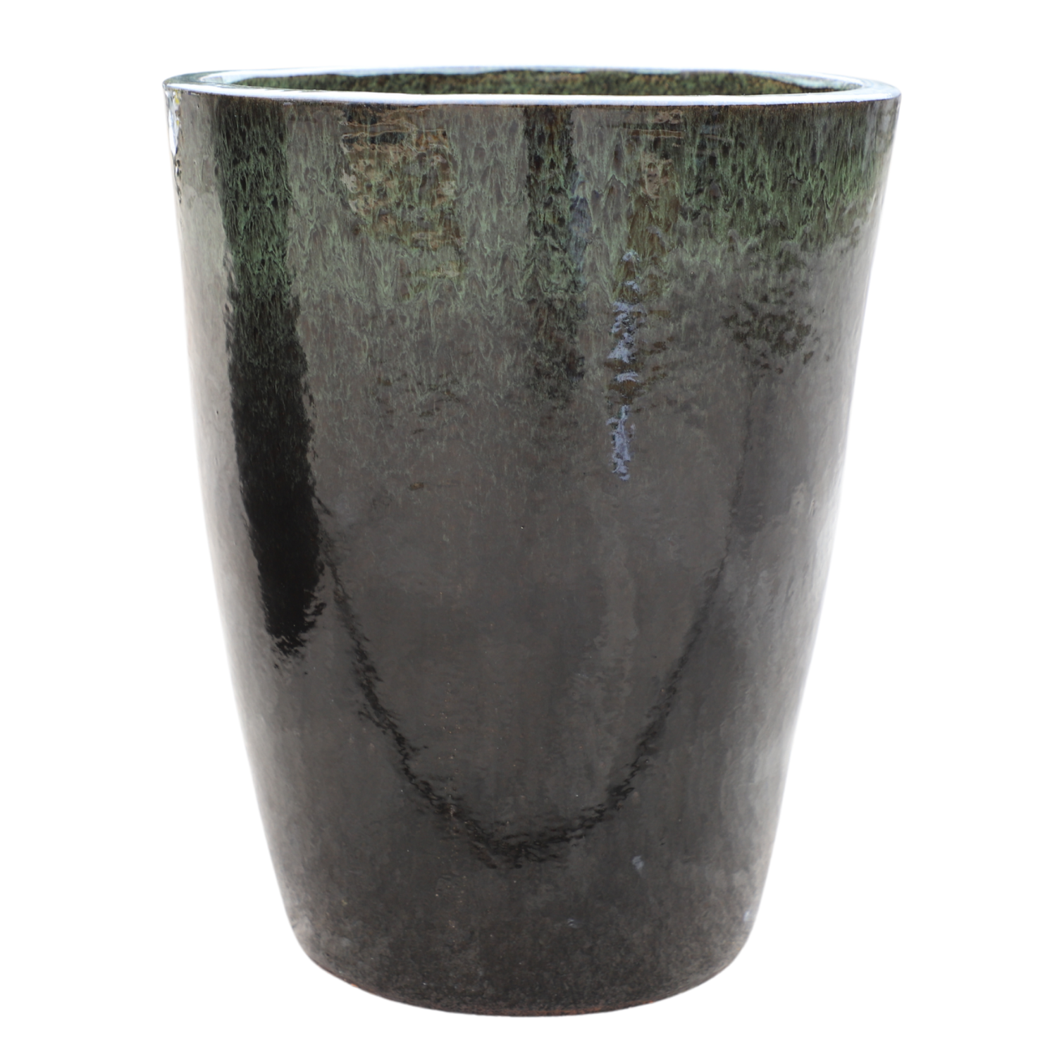 Pot grande taille d'extérieur MAZARIN 55x69cm noir & vert, fait main en ...