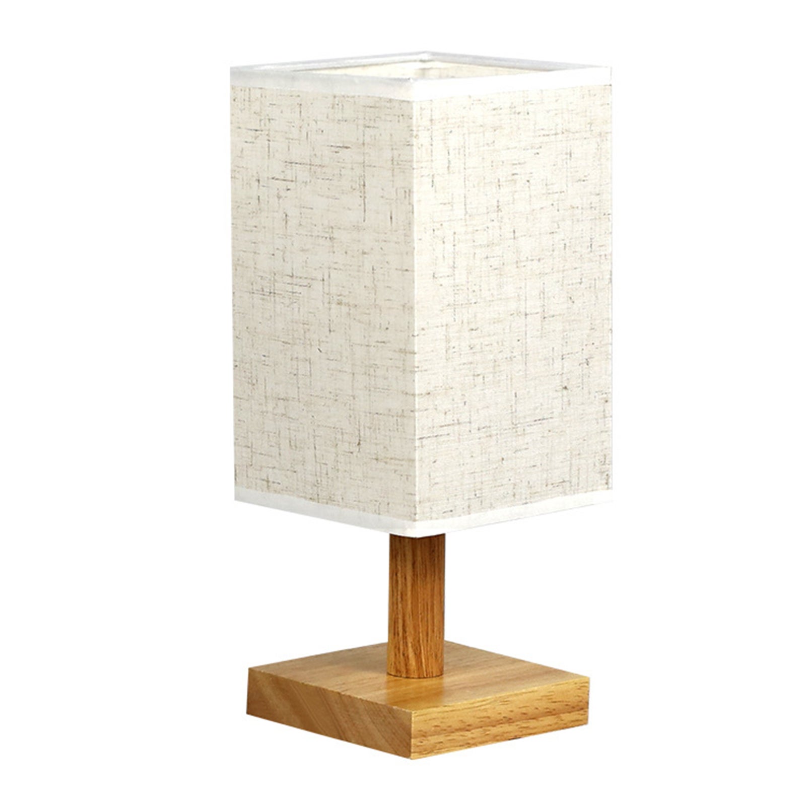 Lampe de table de chambre rétro, Lampe de chevet en bois naturel, Abat ...