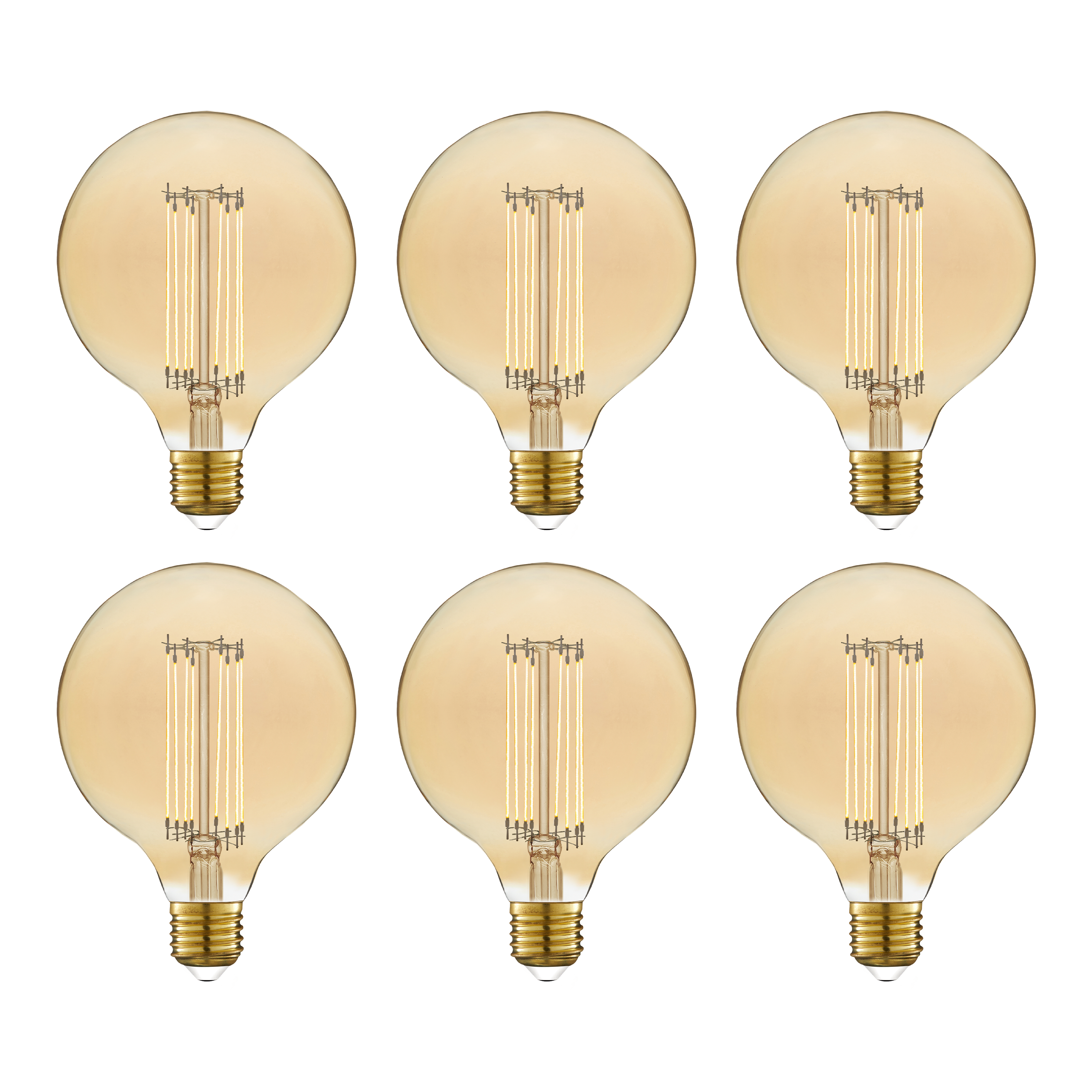 LEXMAN - Set di 6 lampadine LED decorative a filamento - Globo ambrato ...